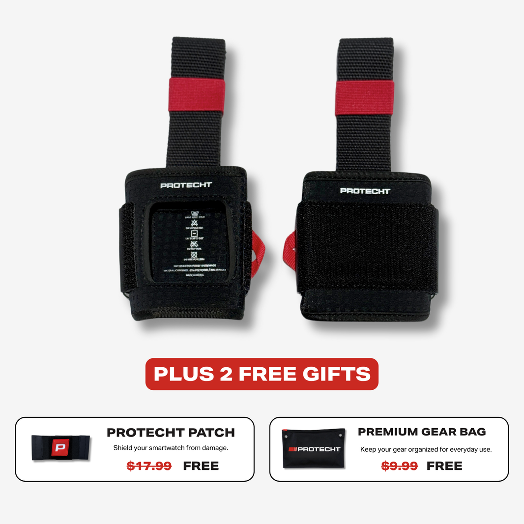 PROTECHT® | Wrist Wraps + Lifting Grips for Lifting with Apple Watch